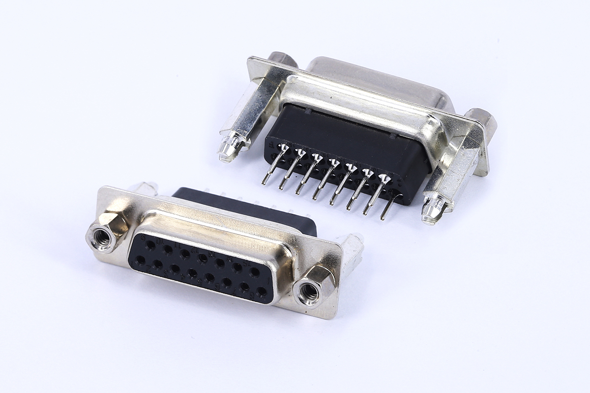D-SUB 15P 180 DIP 帶魚叉柱 - Allen Creations Corp.